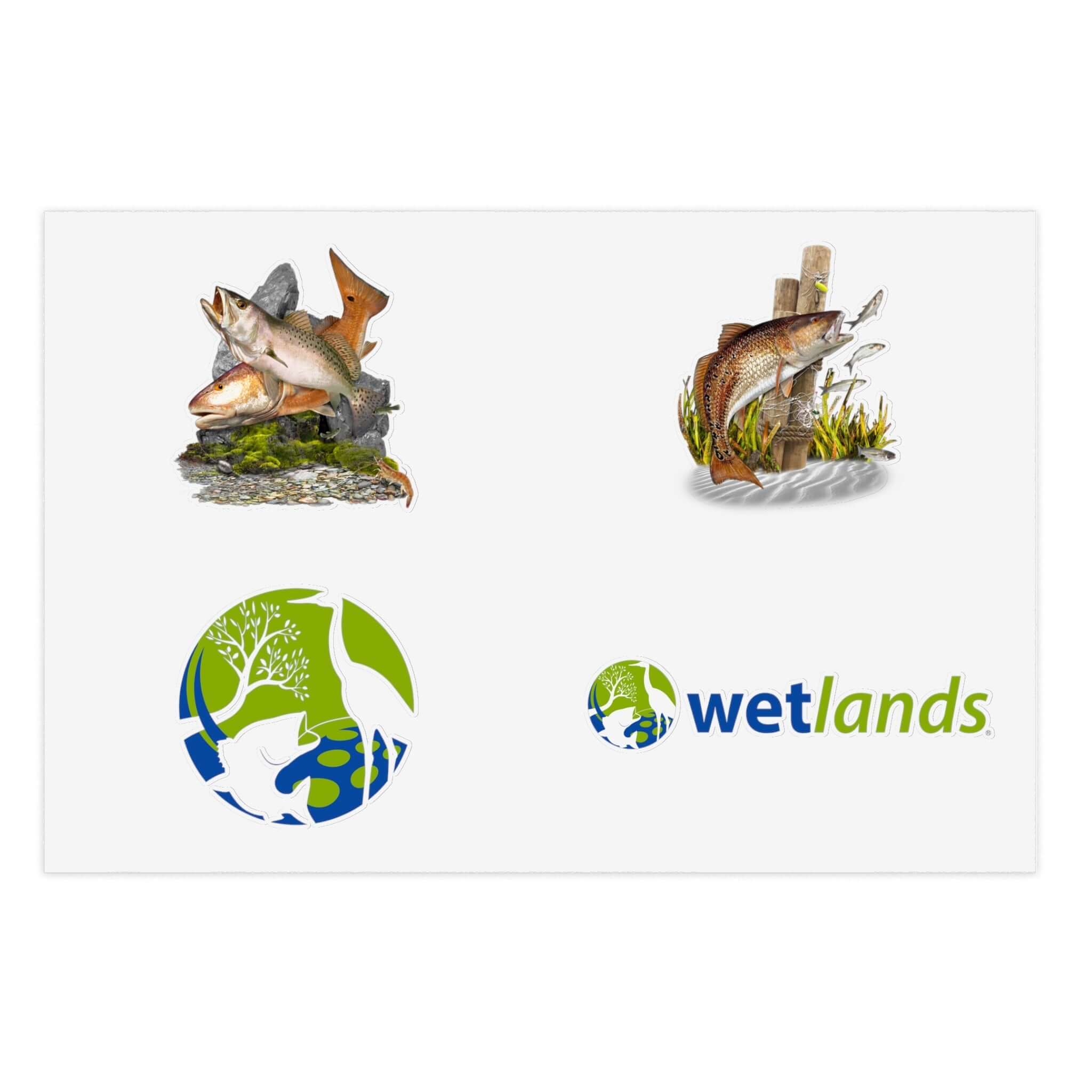 Wetlands Redfish Sticker Sheet | Wetlands Performance Apparel